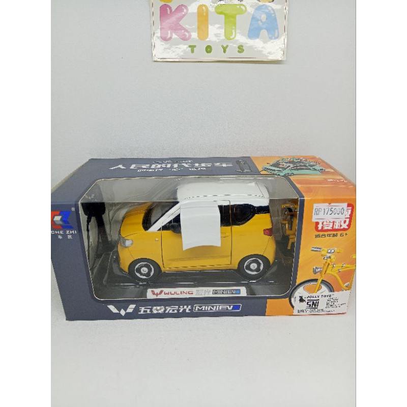 Jual Mainan Diecast Wuling Air EV Set Sepeda AG13 Diecast Mobil Macaron ...
