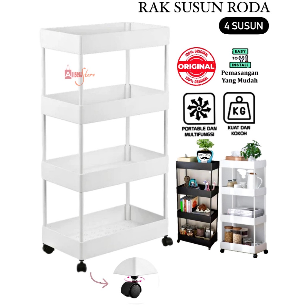 Jual (BISA COD) PROMO Rak Yeye Troli Susun Serbaguna 4 Tingkat / Rak ...