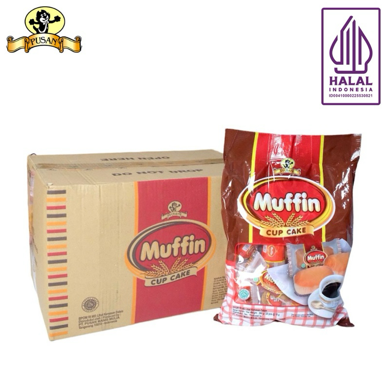 Jual PUSAN MUFFIN CUP CAKE RASA ORIGINAL / COKELAT / PISANG 1 DUS ISI 8 ...