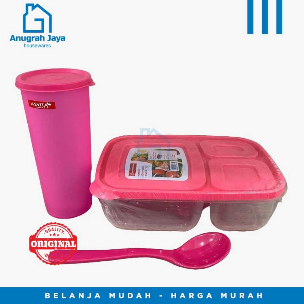 Jual PAKET BEKAL HEMAT (LUNCH BOX, TUMBLER, SENDOK) | Shopee Indonesia
