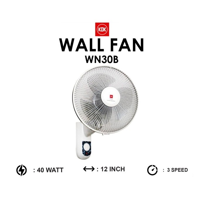 Jual KDK WN30B Wall Fan 12 inch 3 Speed Kipas Angin Dinding WN-30B ...