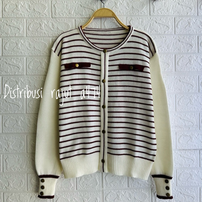 Jual SARWENDAH SWEATER RAJUT OVERSIZE MOTIF STRIPE WANITA LENGAN ...