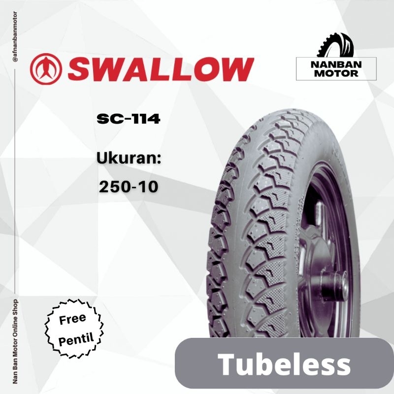 Jual BAN MOTOR SWALLOW SC-114 UKURAN 250-10 UNTUK BAN MOTOR LISTRIK ...