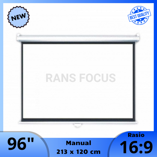 Jual Layar Proyektor Manual 96" Rasio 16:9 | Screen Projector 96 inch ...