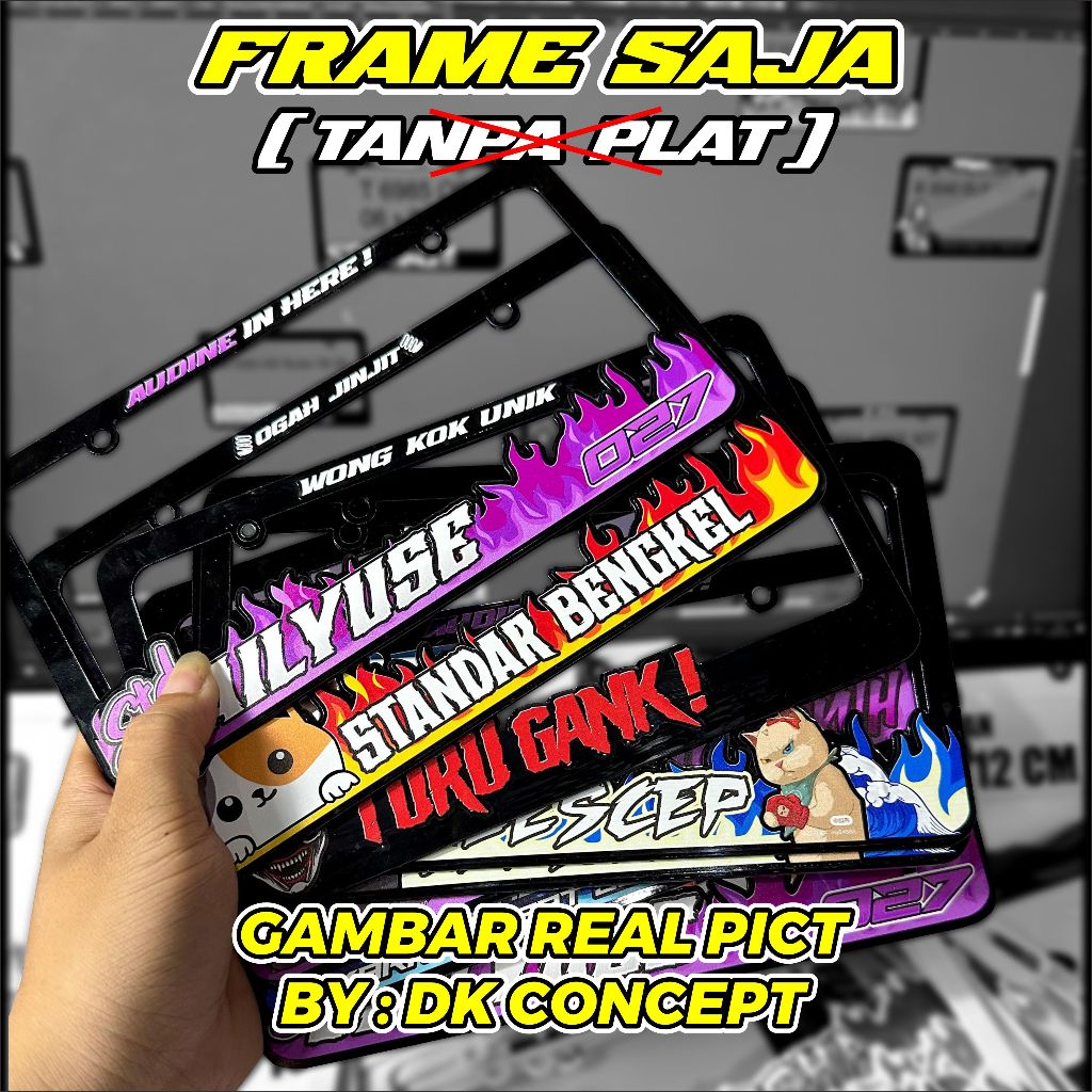 Jual FRAME SAJA Akrilik Plat Motor Model Proper Custom Desain ( BY ...