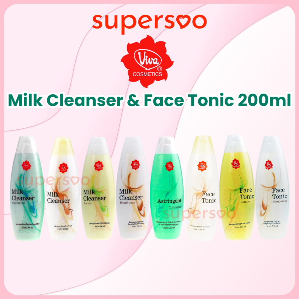 Jual Viva Milk Cleanser dan Face Tonic 200ml BPOM | Shopee Indonesia