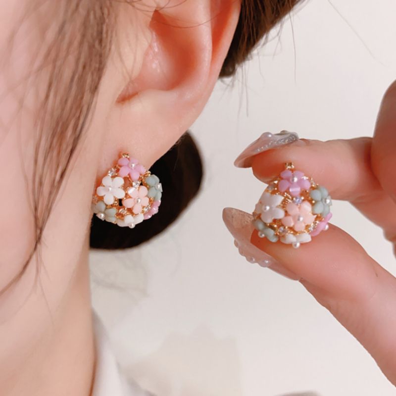 Jual Anting Bunga wanita 18K Gold Plated Cantik Simple Korean Manis ...
