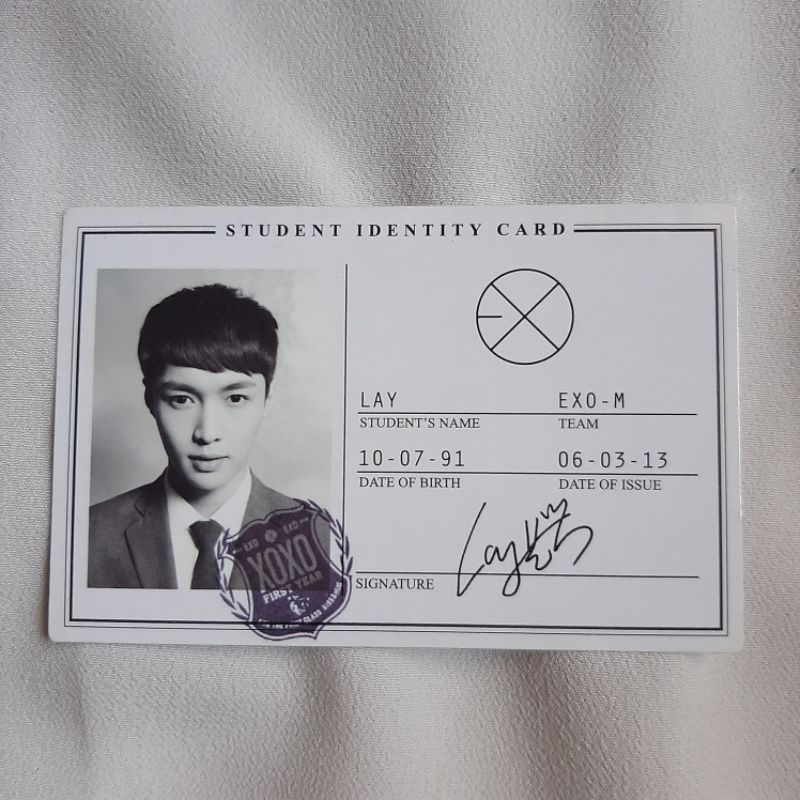 Jual EXO photocard pc id card growl album Lay Zhang Yixing | Shopee ...