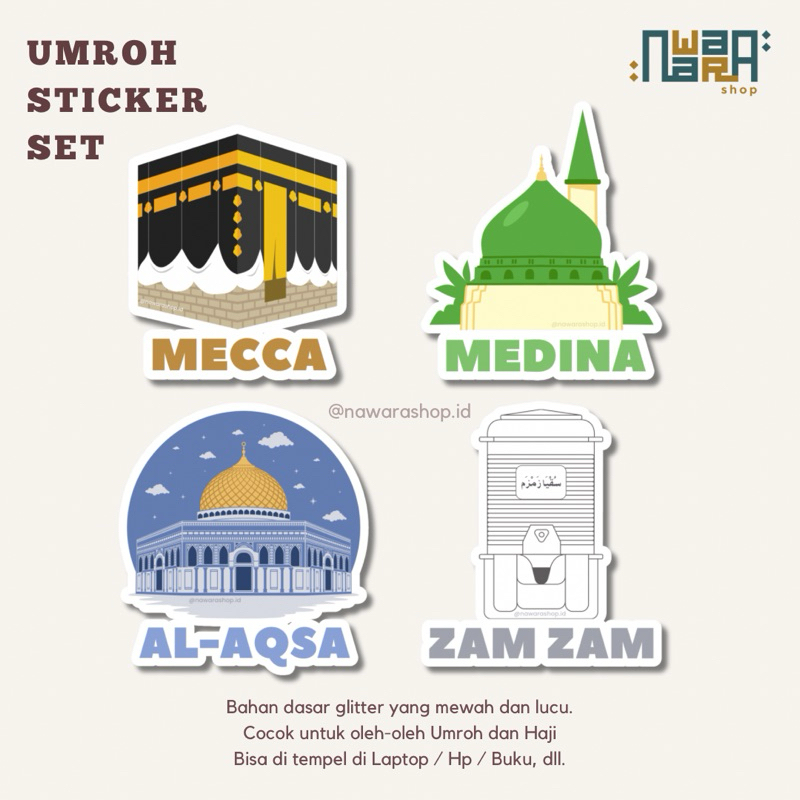 Jual STICKER MEKAH MADINAH ZAMZAM AL AQSA | STICKER OLEH OLEH UMROH ...