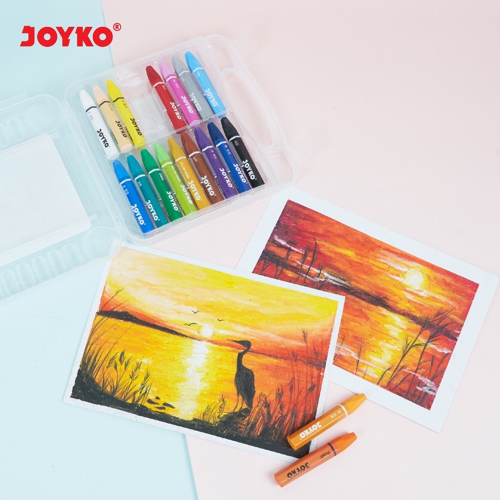 Jual Joyko Oil Pastel Crayon 12 24 36 48 55 100 Colours Krayon Joyko ...