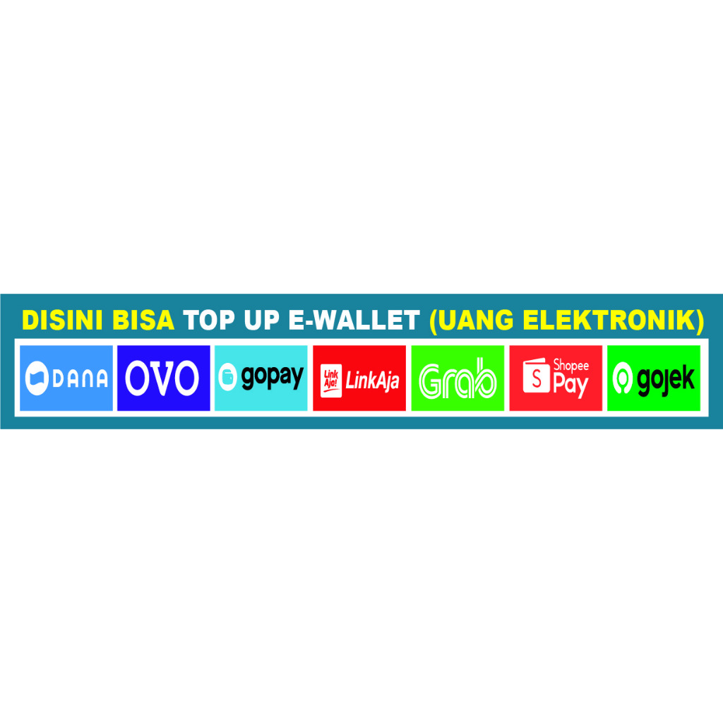 Jual SPANDUK KONTER LOGO E-WALLET WARNA HIJAU TIDUR (CUSTOM REQUES NAMA ...