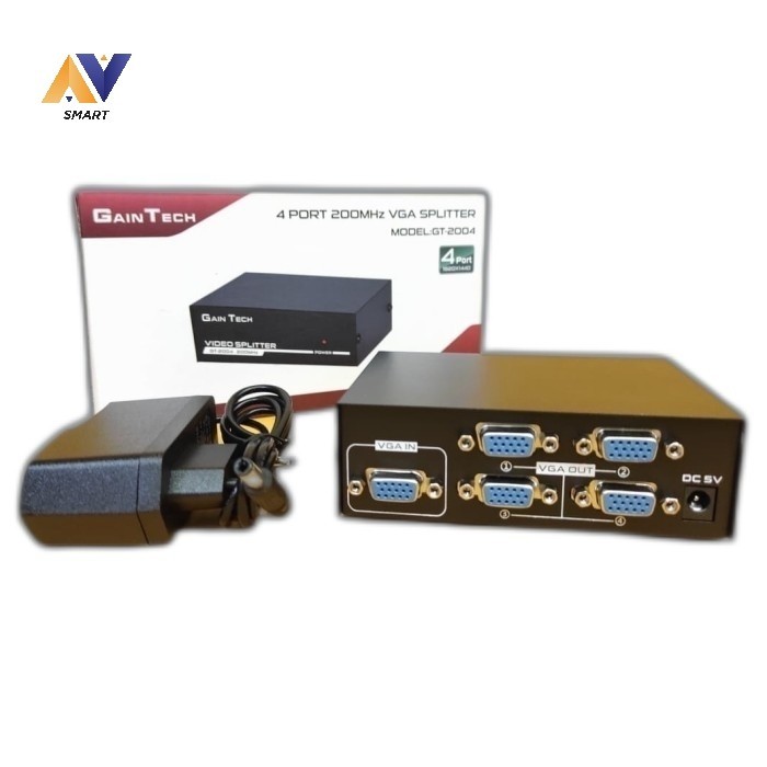 Jual GAINTECH VGA SPLITTER 200MHZ 4 PORT | Shopee Indonesia