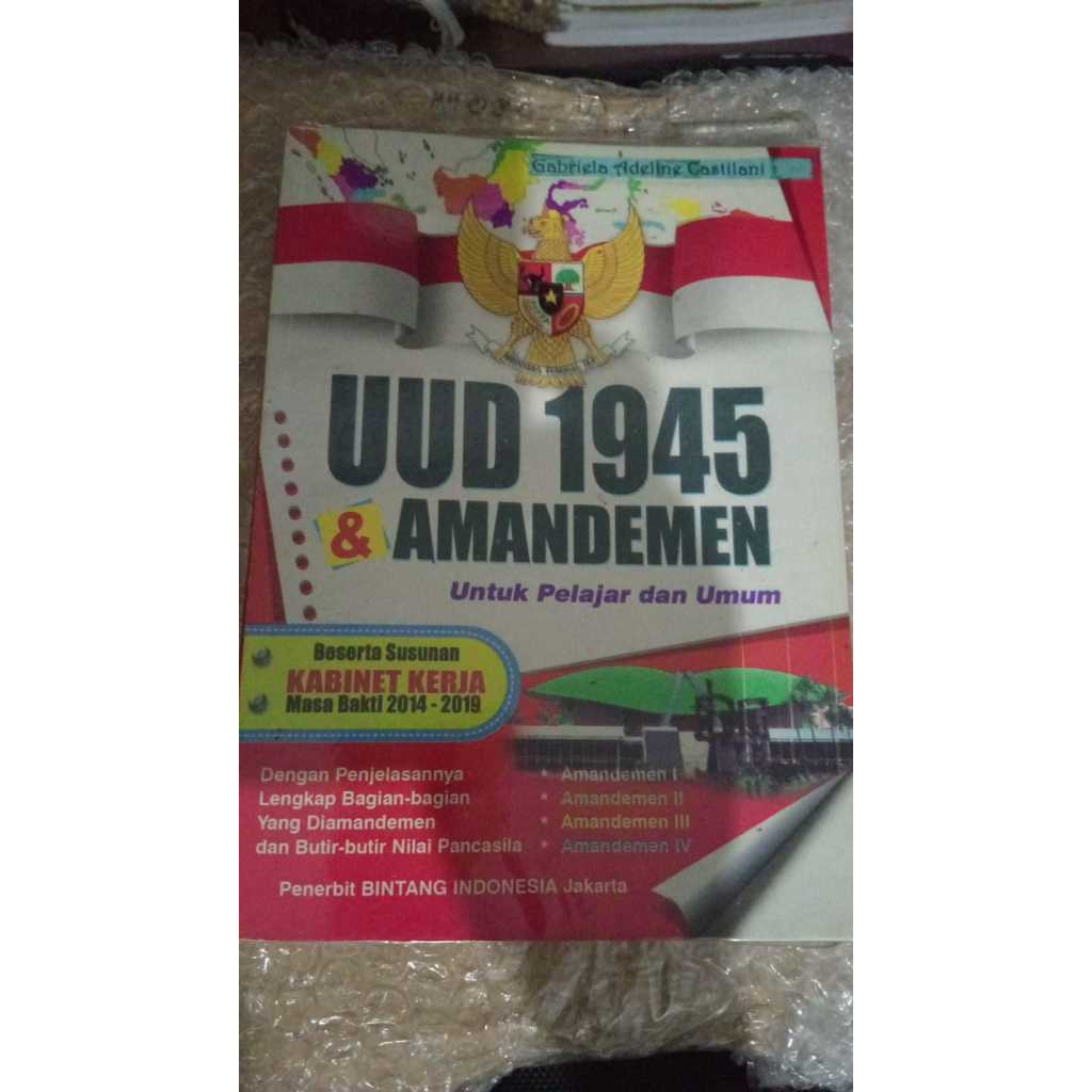 Jual Buku UUD 1945 & Amandemen untuk pelajar dan umum Second ORI, Penerbit Bintang Indonesia ...