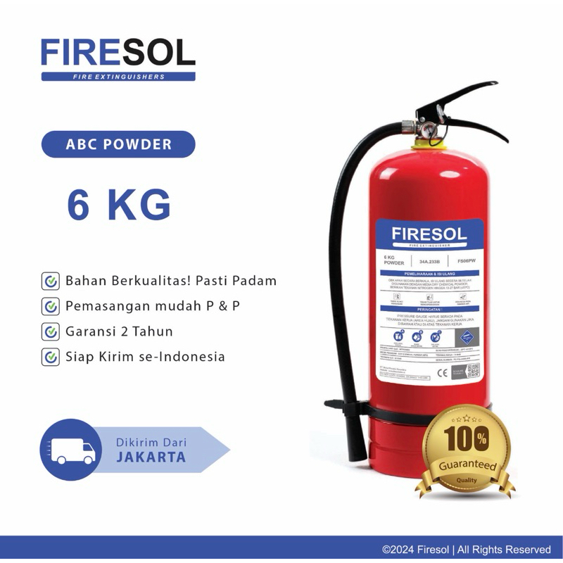 Jual APAR 6KG Dry Chemical Powder ABC/ Alat Pemadam Api Ringan Set Komplit | Shopee Indonesia