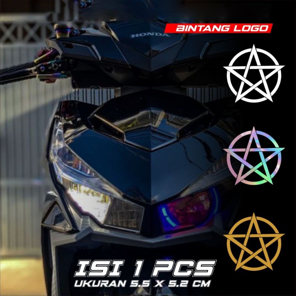 Jual Stiker Cutting Bintang Logo Variasi Motor Helm Keren Aksesoris ...