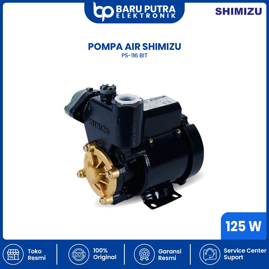 Jual SHIMIZU PS-116 BIT Mesin Pompa Air Listrik Sumur Dangkal 125 Watt ...