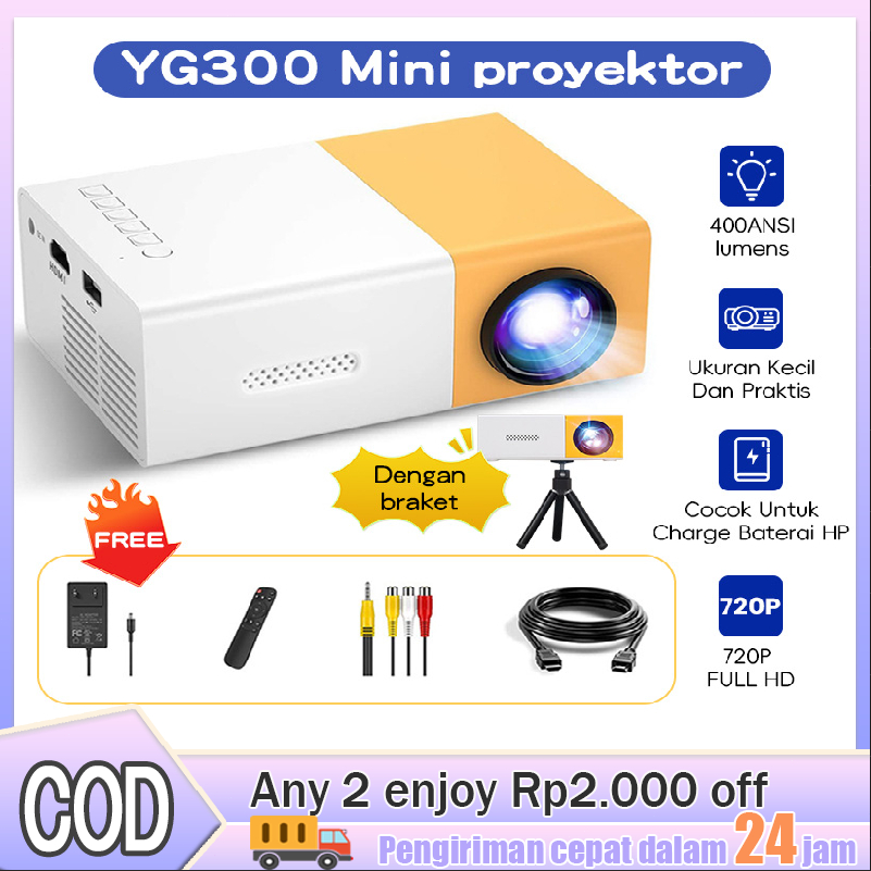 Jual Proyektor Mini Portabel LED HD untuk Home Theater dengan HDMI ...