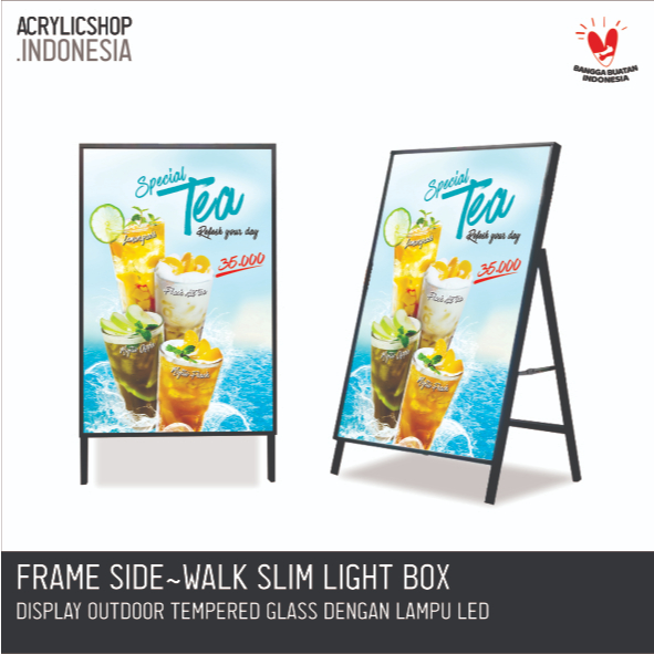 Jual LED Side Walk Menu 60 x 120 | Slim Light Floor Standing | Papan ...