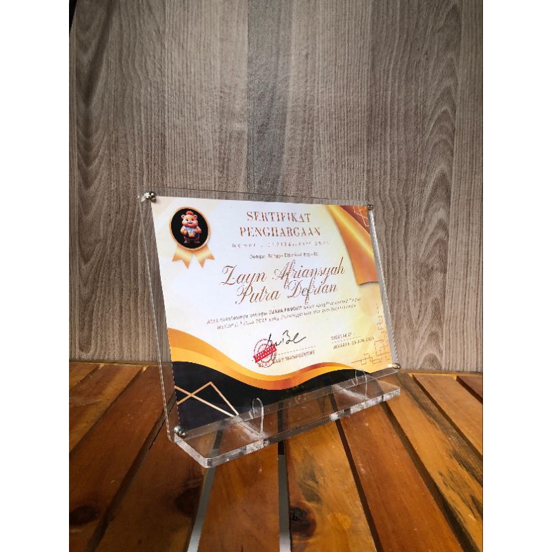 Jual BINGKAI AKRILIK-FRAME CERTIFICATE Or PHOTO-BINGKAI DOUBLE AKRILIK ...