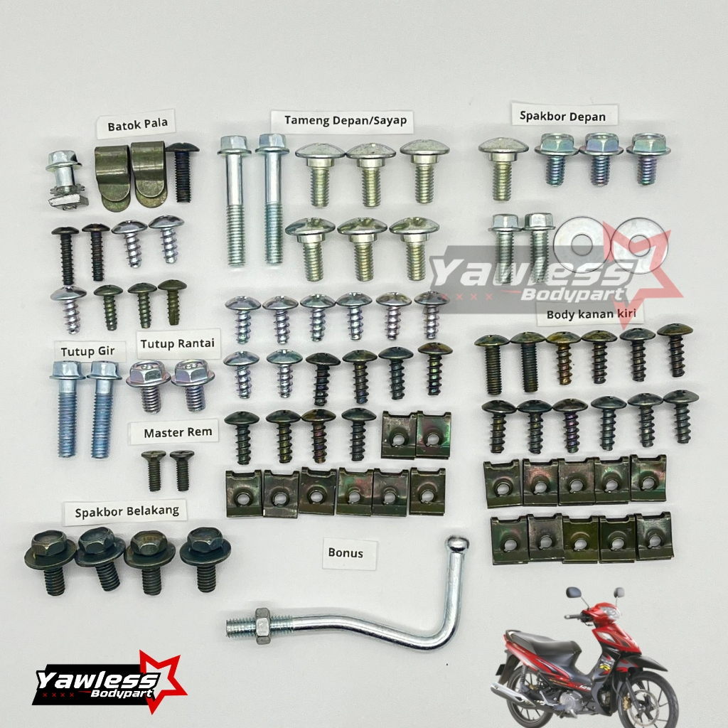 Jual Baut Body Shogun 125 R Full set / Baut Full Body Shogun 125 SP | Shopee Indonesia