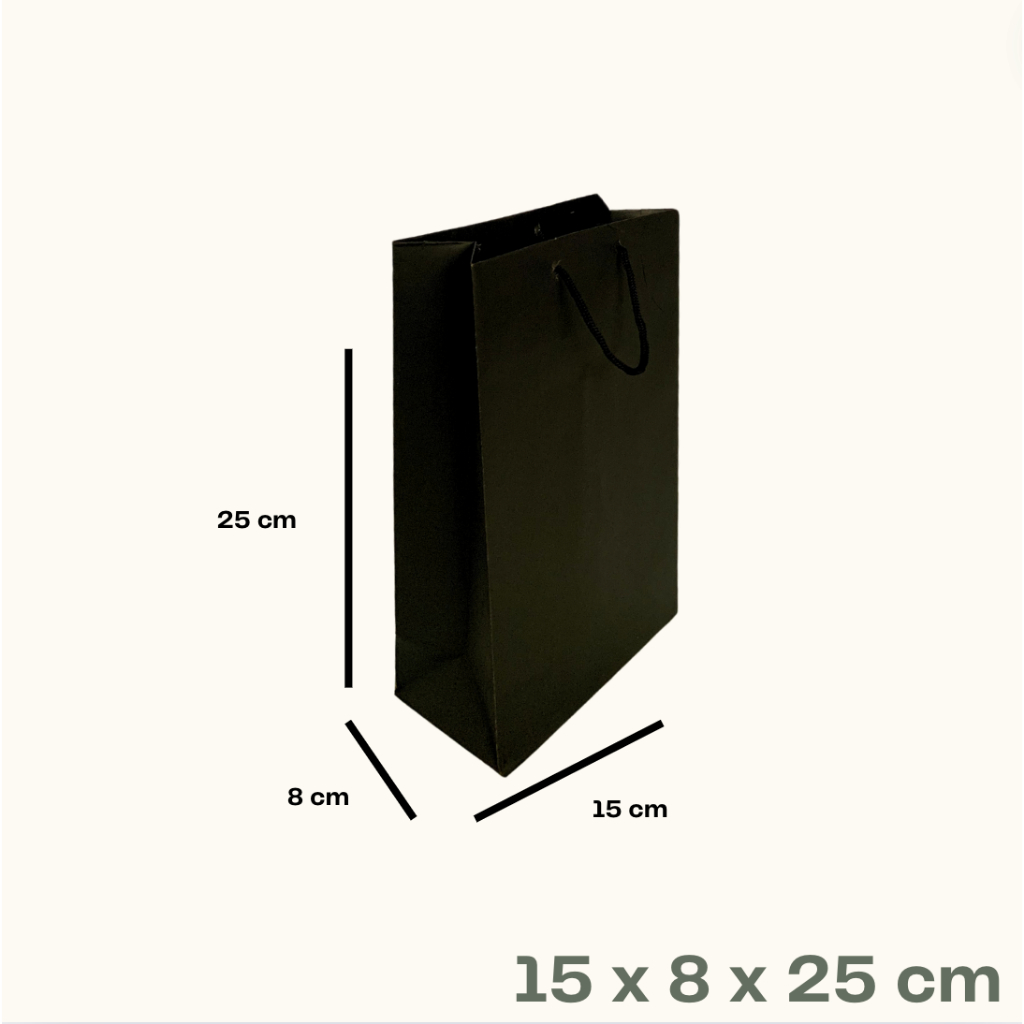 Jual Paper Bag Hitam Polos Special Black 150 Gsm Ukuran Lengkap Suvenir ...