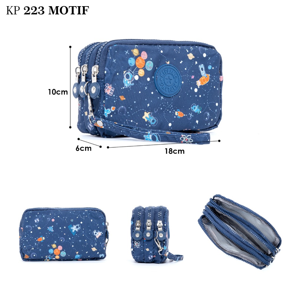 Jual Dompet HP Resleting 3 Ruang Tali Pendek kp 223 motif dan polos | Shopee Indonesia