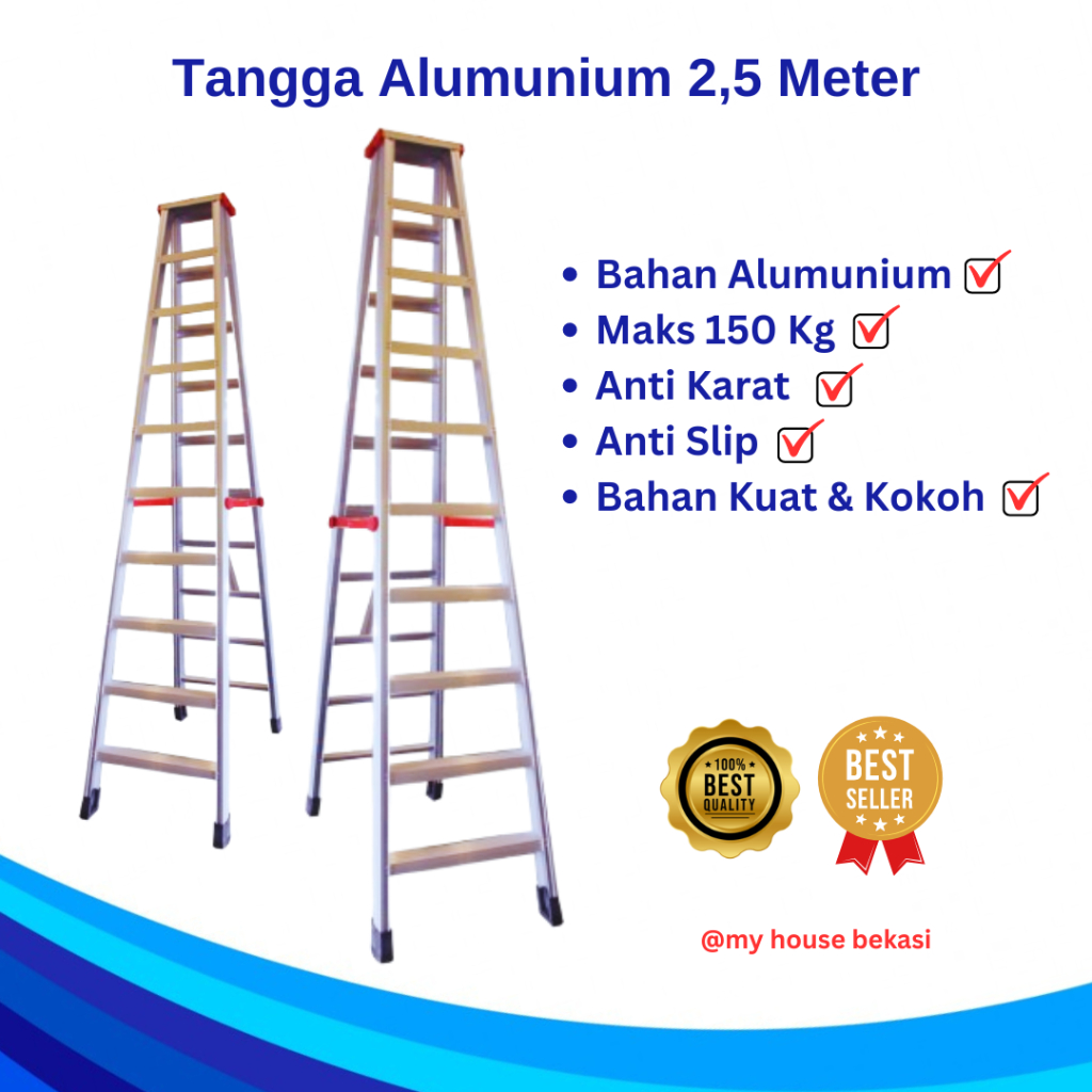 Jual TANGGA LIPAT ALUMUNIUM / TANGGA ALUMUNIUM / TANGGA LIPAT 2,5 METER ...