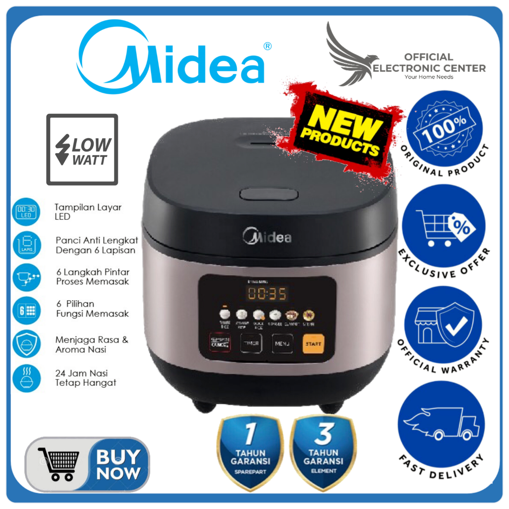 Jual MIDEA RICE COOKER MB-FS5020W MBFS5020W 5020W DIGITAL RICE COOKER ...