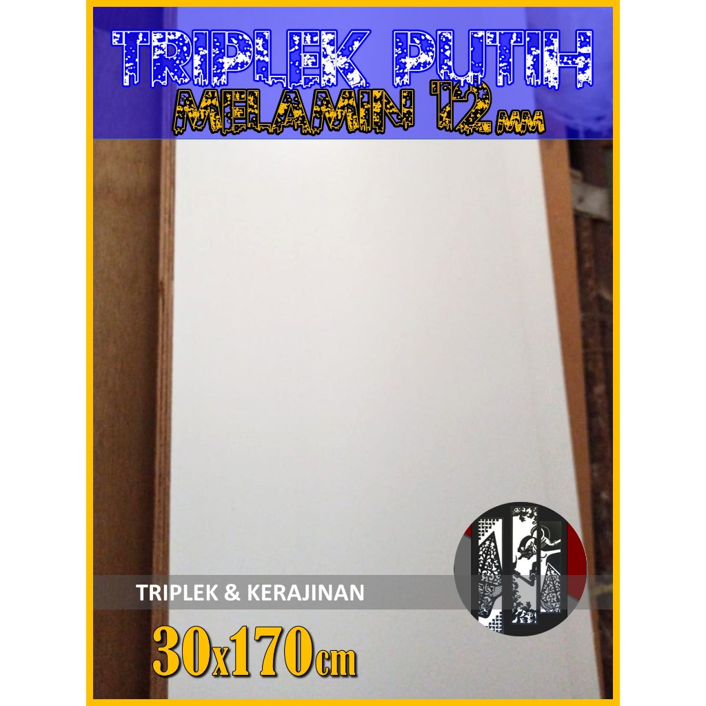 Jual Triplek Melamin Putih 12mm 30x170 cm (1 Muka | Doff-Glossy) 12 mm ...