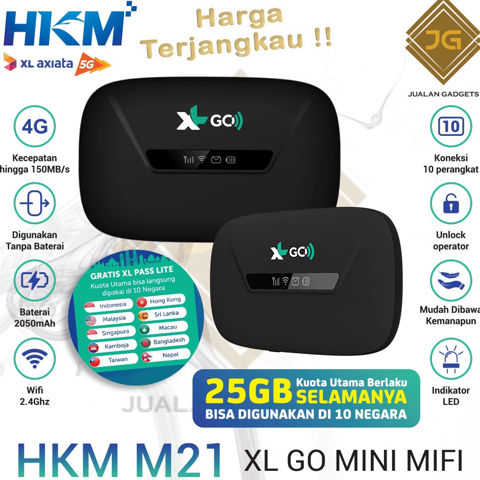 Jual Modem Mifi HKM M21 Unlock All Operator XL GO 4G LTE Bypass ...
