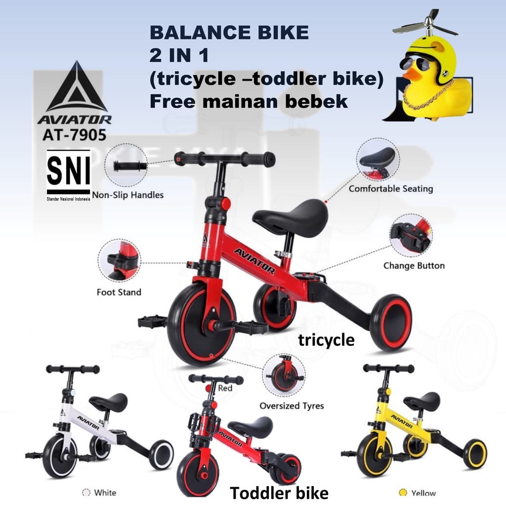 Jual Balance Bike Aviator 7905 - PMB IORA T.20-7 3 in 1 Sepeda Roda ...