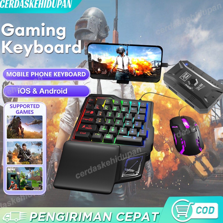Jual keyboard mouse gaming controller wireless bluetooth M1 pro 4 in 1 untuk android ios ...