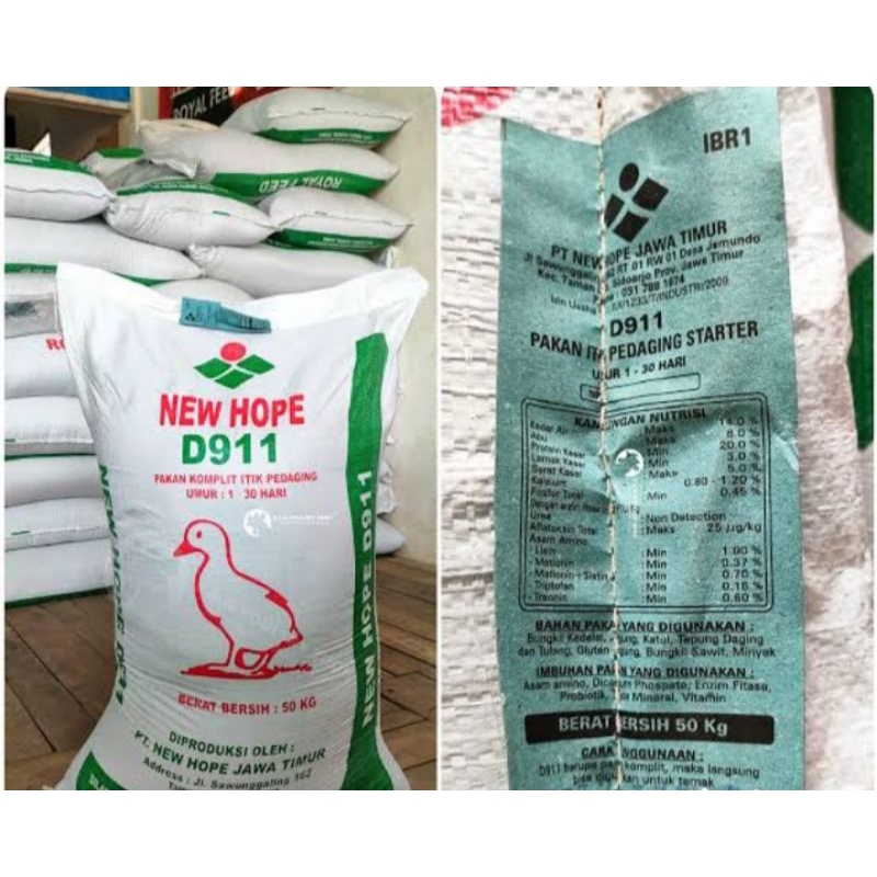Jual New Hope D911 Pakan Bebek Starter Pedaging 1 Kilo | Shopee Indonesia