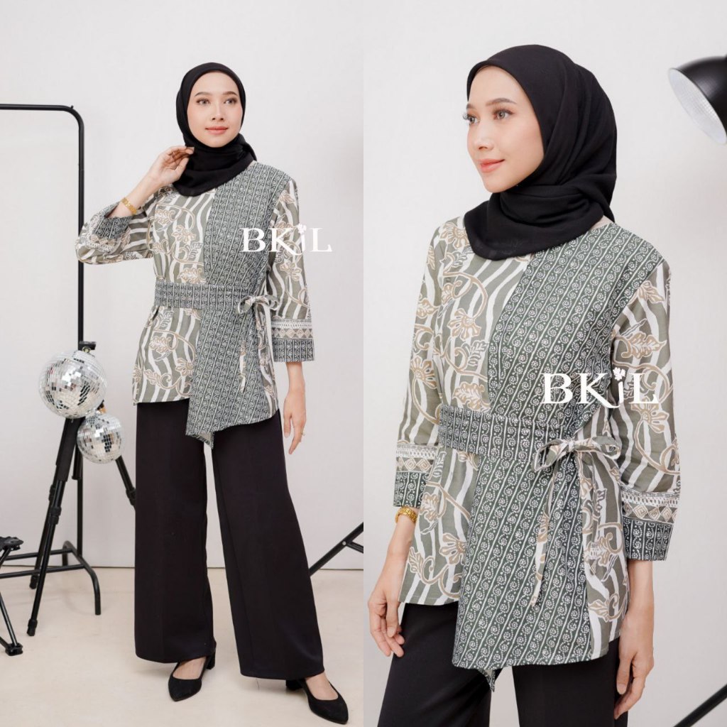 Jual Baju Batik Wanita Modern Atasan Batik Wanita Blouse Batik Kerja Kantor | Shopee Indonesia