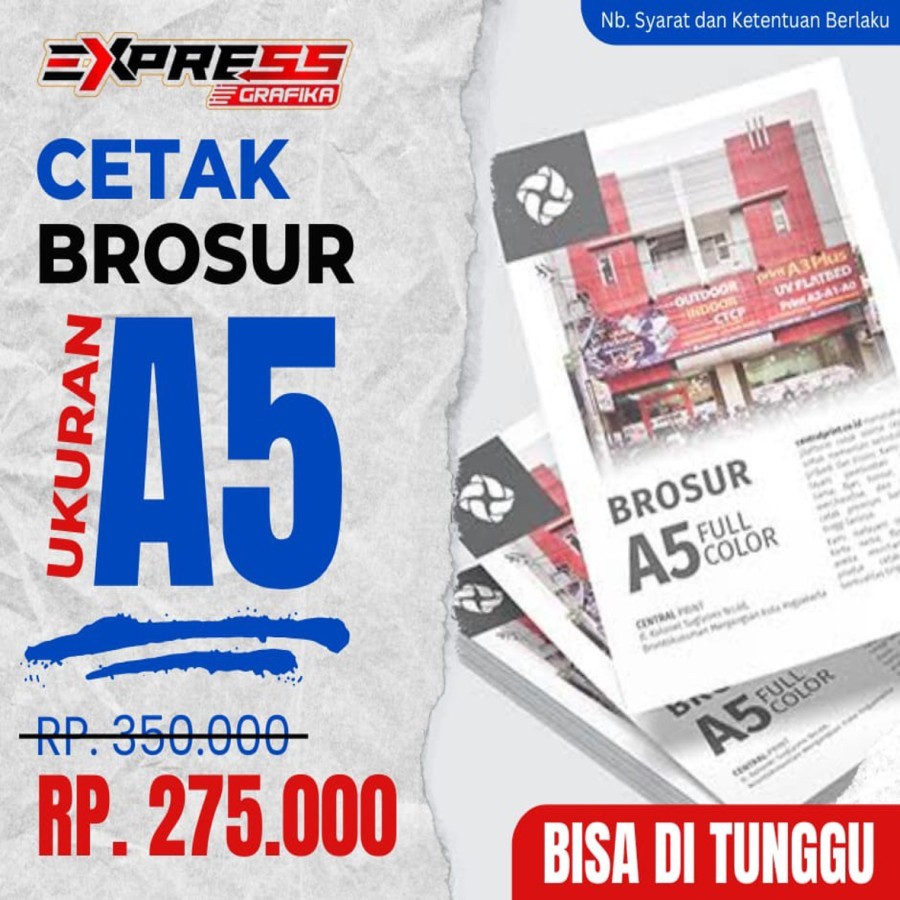 Jual PRINT BROSUR DUA SISI / FLYER/ SELEBARAN 1 RIM UKURAN A5 KERTAS ...
