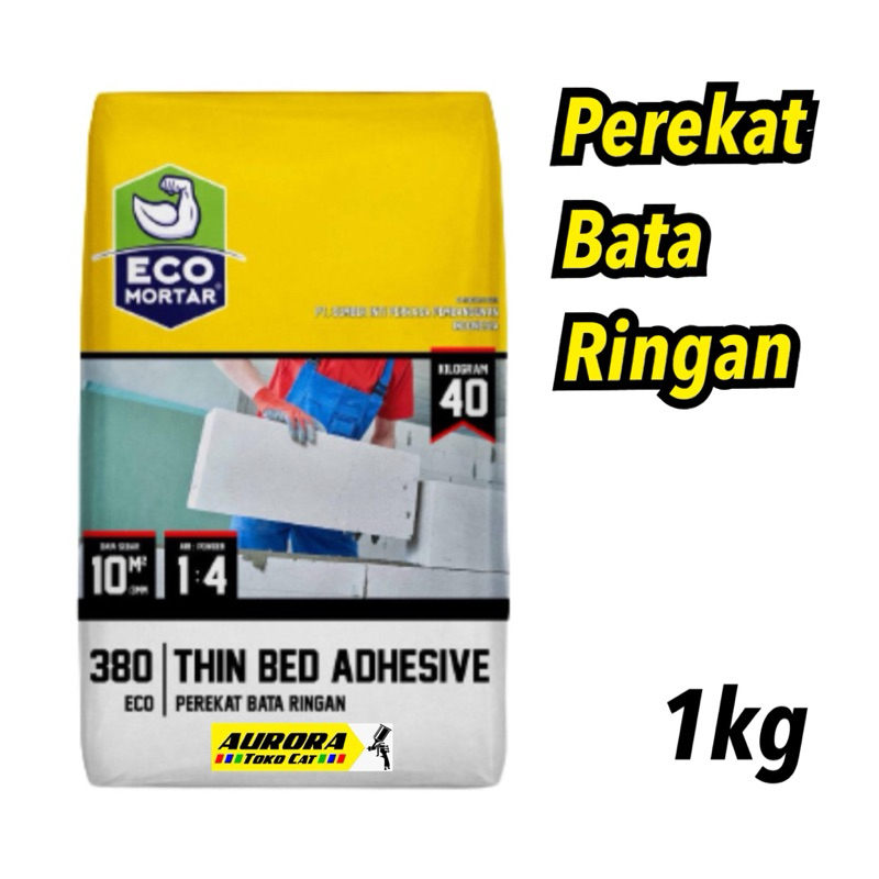 Jual Perekat Bata Ringan ecer 1kg Lem Hebel Eco Mortar 380 Thin Bed Adhesive | Shopee Indonesia