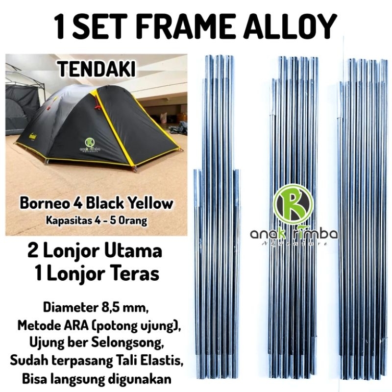 Jual FRAME ALLOY BORNEO 4 TENDAKI TENDA DOME FULL SET LENGKAP METODE ...