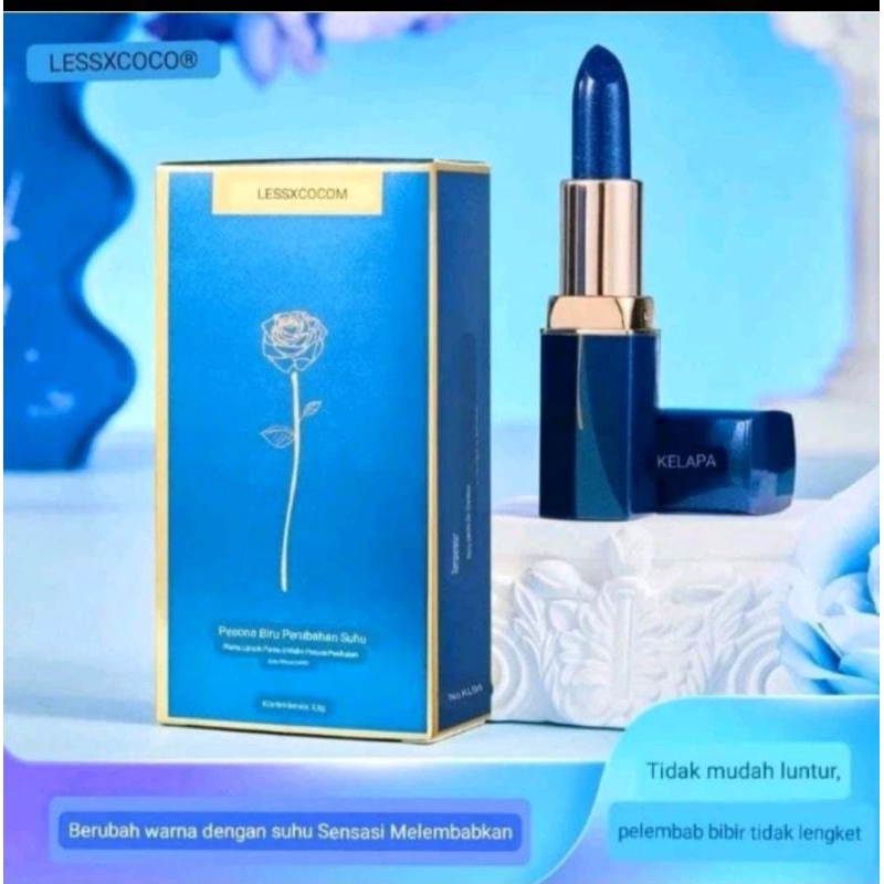Jual LESSXCOCO BLUE LIPSTIK BERUBAH WARNA TAHAN LAMA | Shopee Indonesia