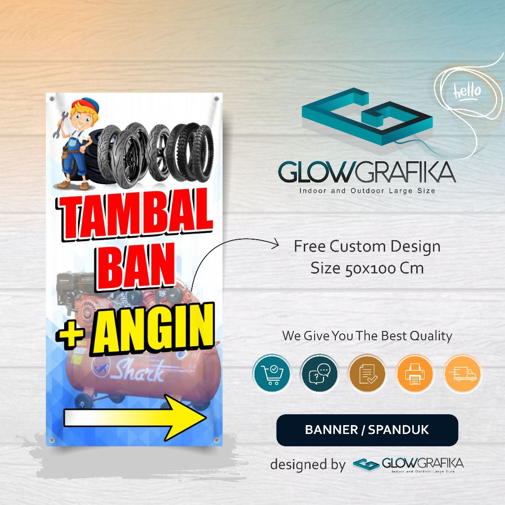 Jual Cetak Spanduk Banner Plang Tambal Ban A | Shopee Indonesia