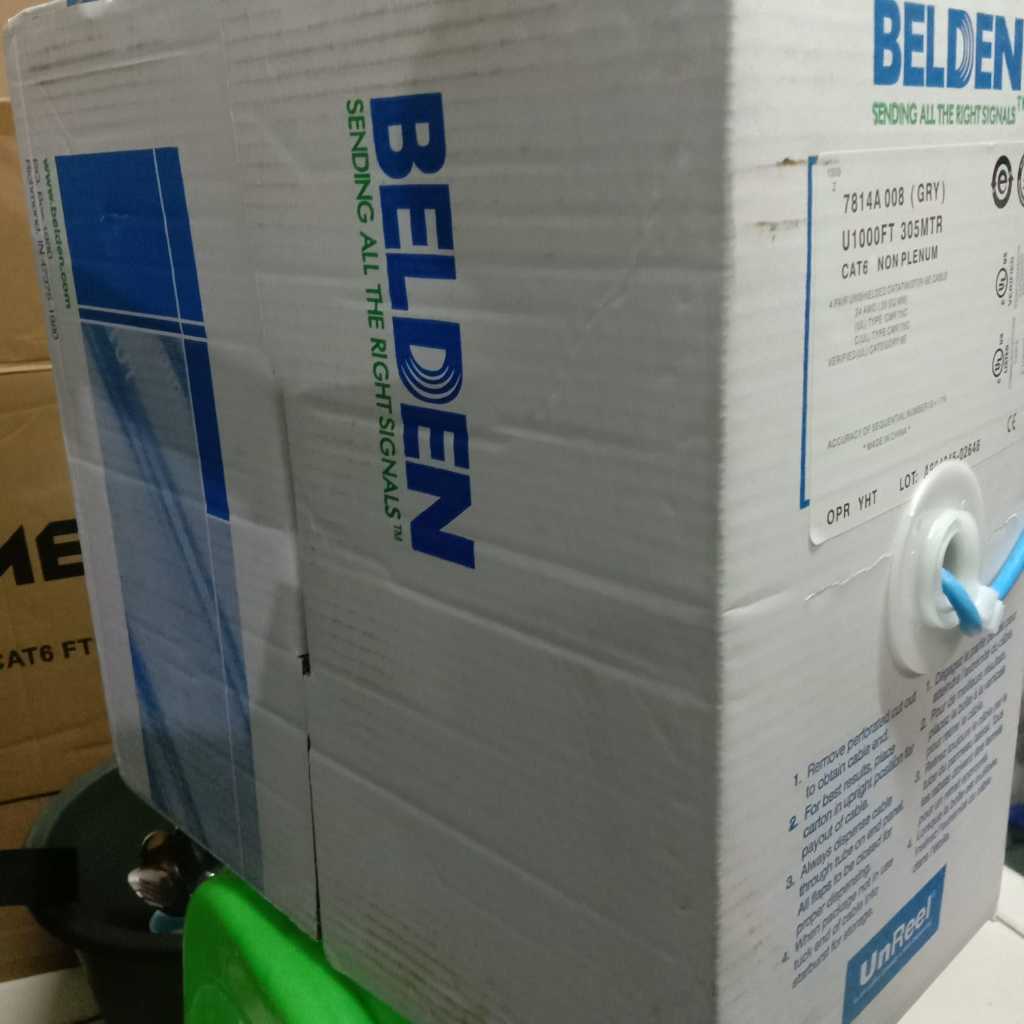 Jual KABEL LAN BELDEN UTP BIRU ABU - ABU CAT6 / BELDEN CAT 6 UTP GREY ...