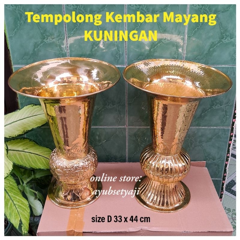 Jual Tempolong Kembar Mayang Pengantin Kuningan Vas Bunga Janur Manten ...