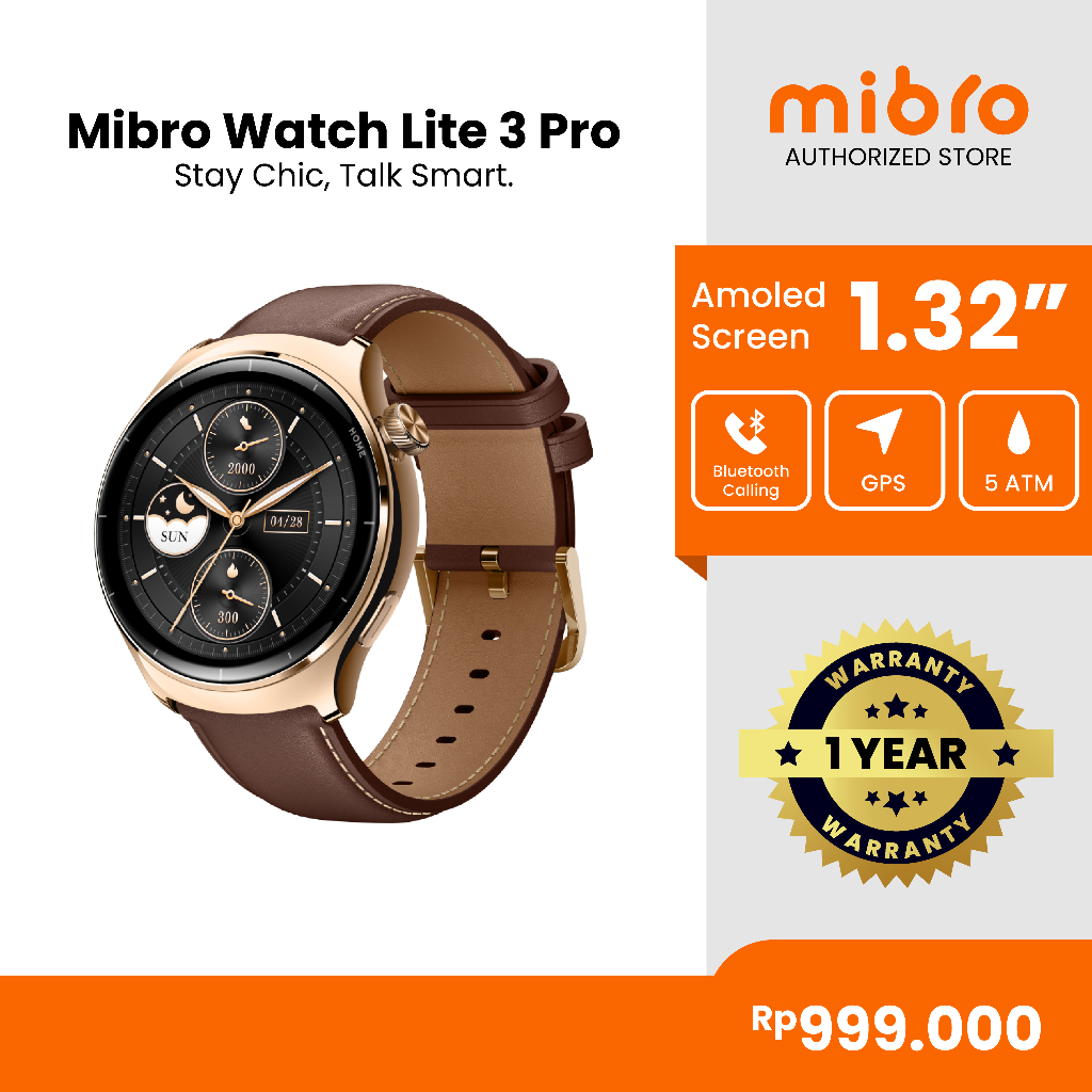 Jual Mibro Official Lite3 Pro Smartwatch Waterproof 1.32” AMOLED UHD Screen Bluetooth Call jam ...