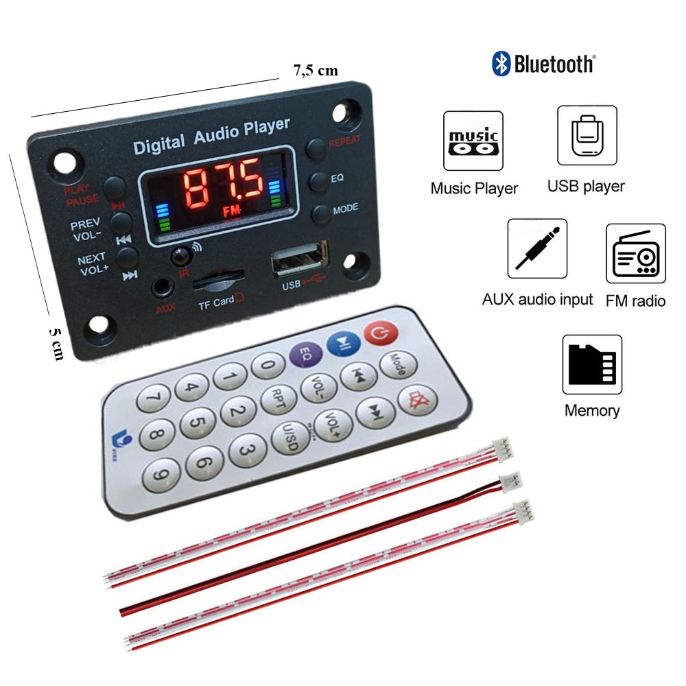 Jual Kit Modul Pemutar MP3 60BT 12v Bluetooth model kotak | Shopee ...