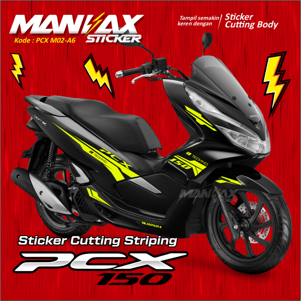 Jual Sticker PCX Striping PCX Sticker Cutting PCX Kuning Stabilo M002 ...