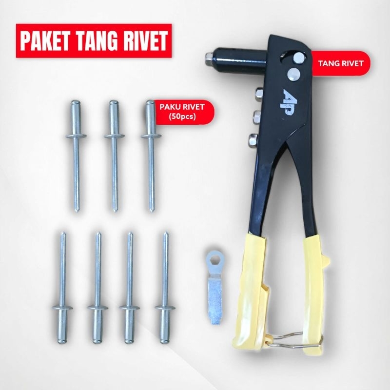 Jual PAKET HEMAT Tang Paku Rivet 50pcs Paku Tembak Rivet Bull Kualitas ...