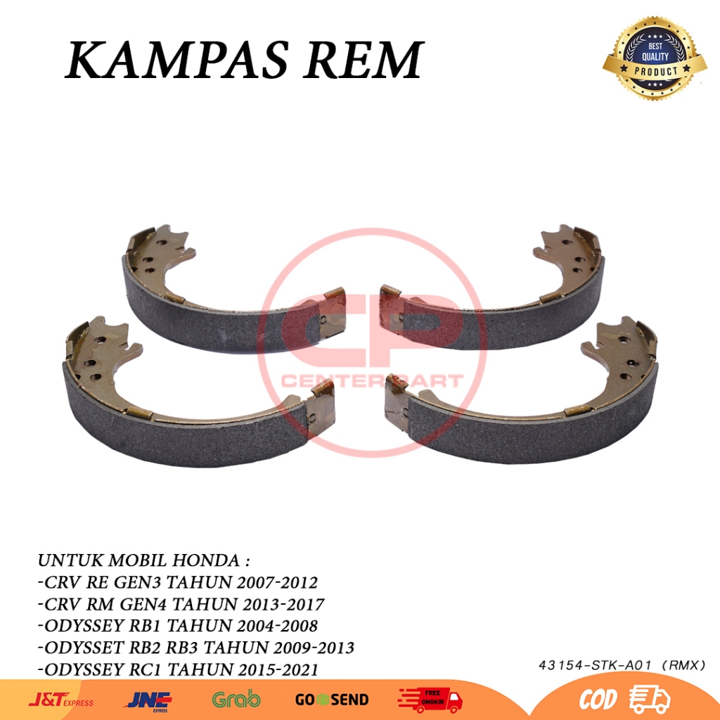 Jual kampas rem tangan hand brake shoe sepatu rem belakang honda crv gen3 gen4 odyssey rb1 rb2 ...
