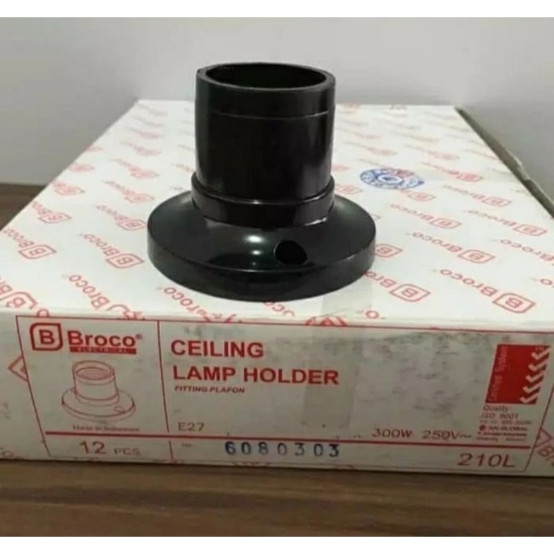 Jual Fitting Plafon Broco E27 Tipe 210L Hitam Fitting Tempel Kombinasi ...