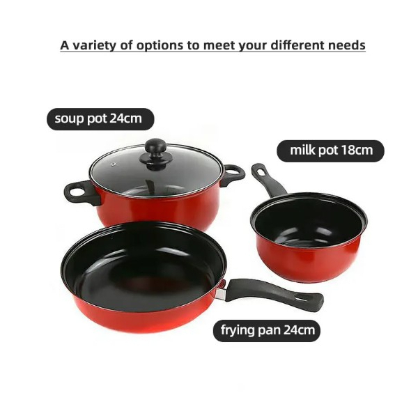 Jual Panci Set 3 IN 1 Anti Lengket Panci Isi 3 Tutup Kaca Panci Set Pot Cookware Set | Shopee ...