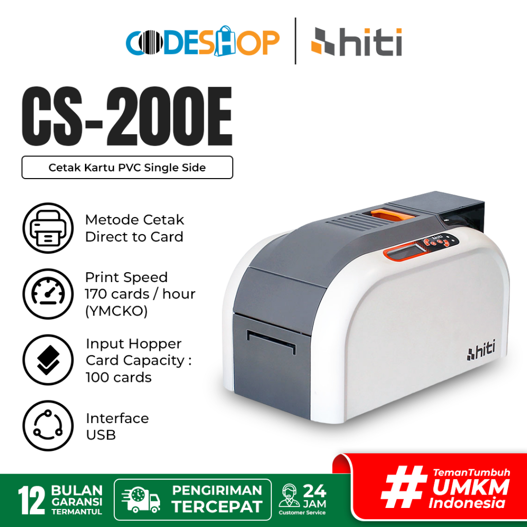 Jual Printer Id Card HITI CS200e Single Side / 1 Muka Cetak Kartu ...