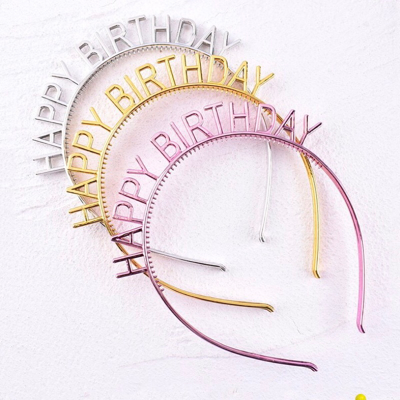 Jual Bando mahkota happy birthday premium bendo hair desain happy ...